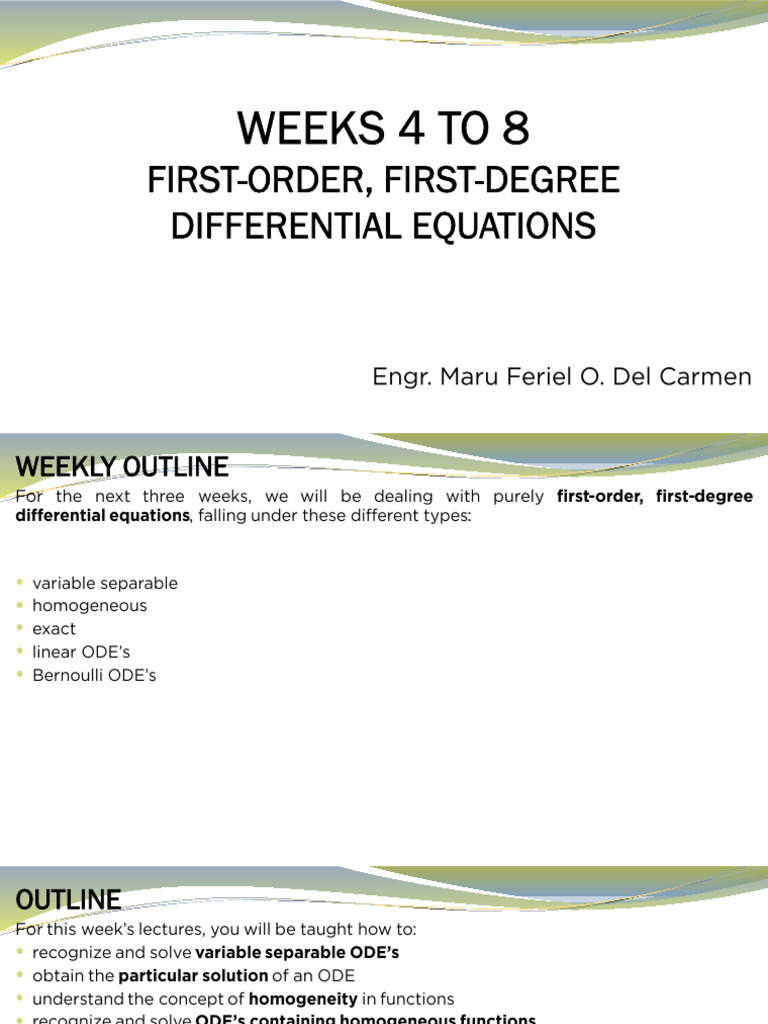 04 08 First Order First Degree Differential Equations Pdf