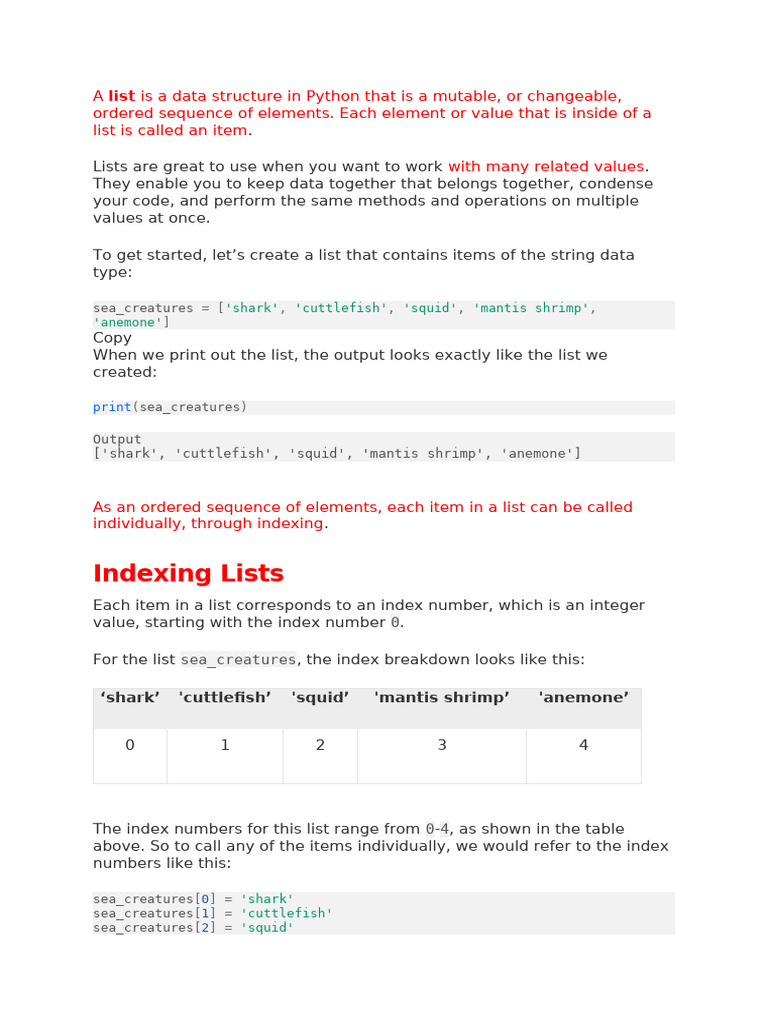 8 1 List Operations | PDF