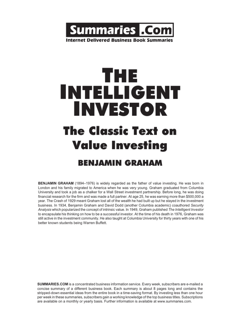 The Intelligent Investor | PDF