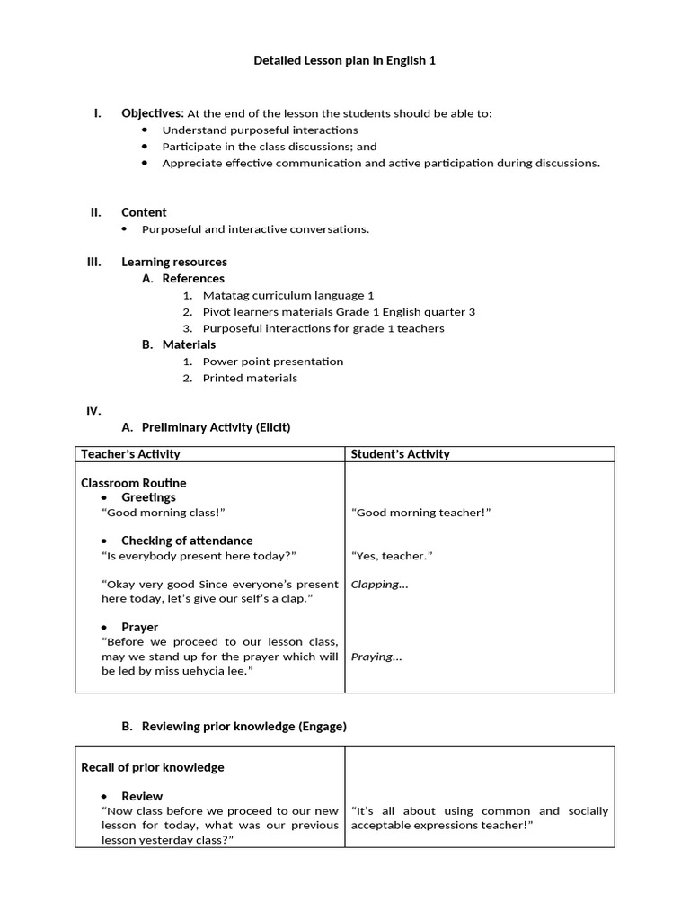 DLP in English 1 (MATATAG CG) | PDF