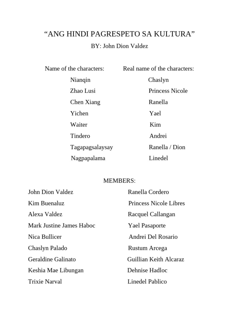 Ang Hindi Pagrespeto Sa Kultura | PDF