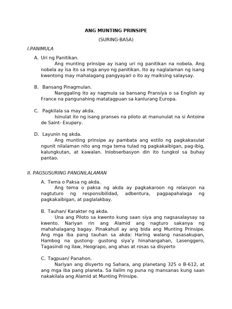 Ang Munting Prinsipe | PDF