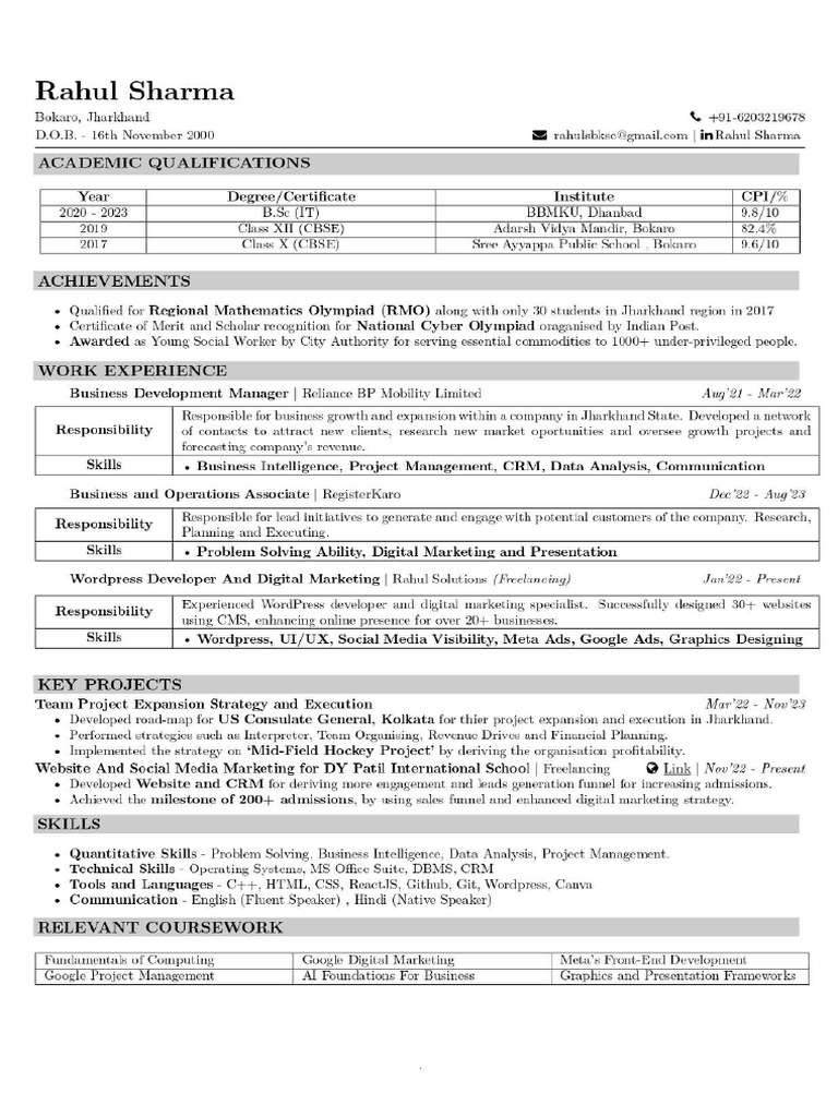 Rahul CV 2024 - Page-0001 | PDF