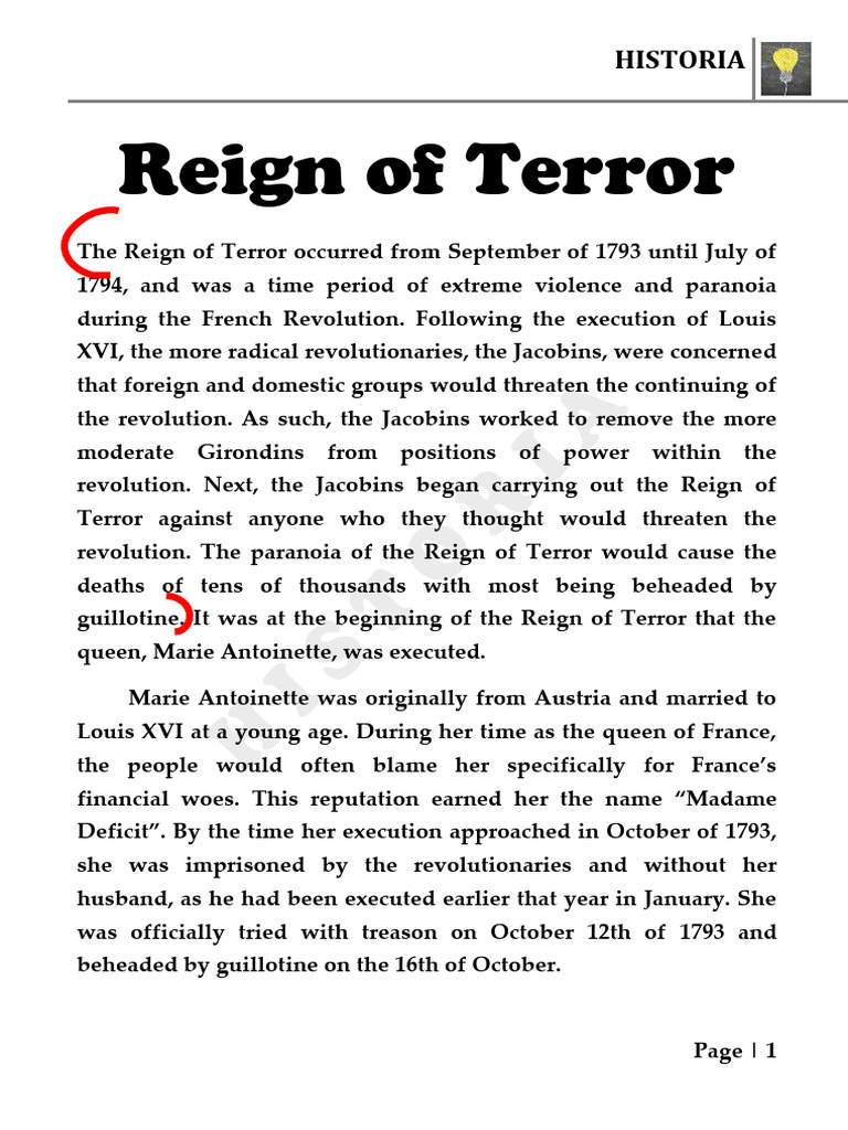 Reign of Terror | PDF
