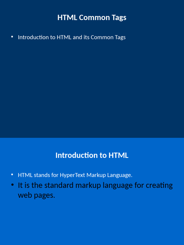 HTML_Common_Tags_Presentation | PDF