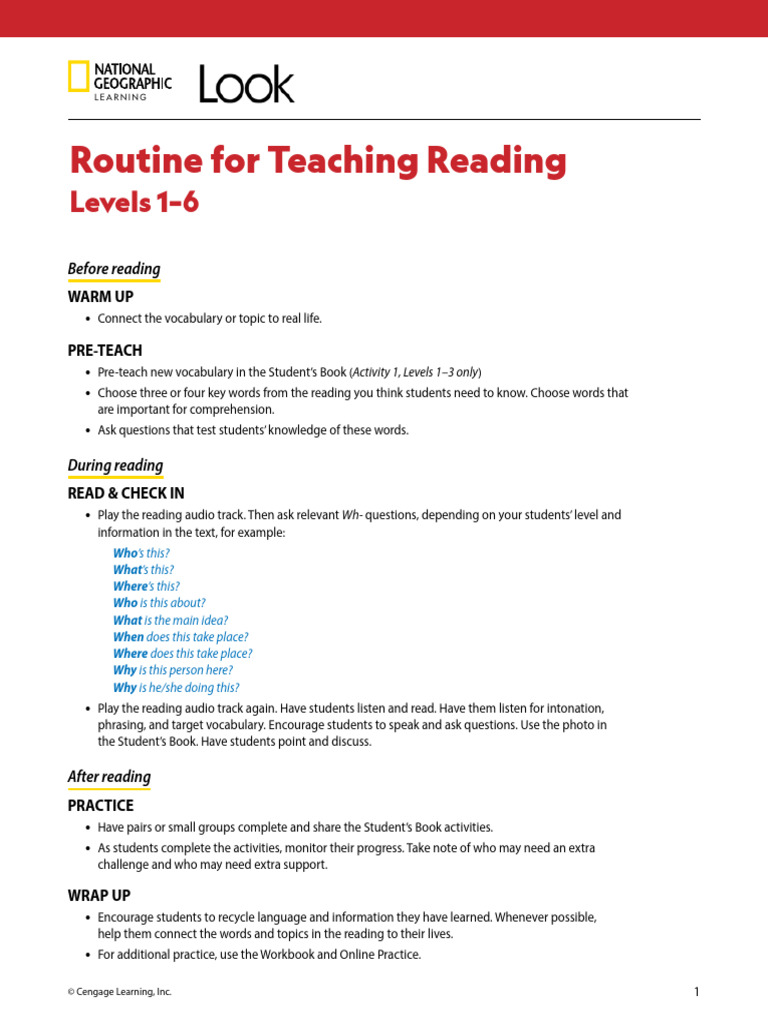 LOOK Routine For Teaching Reading | PDF
