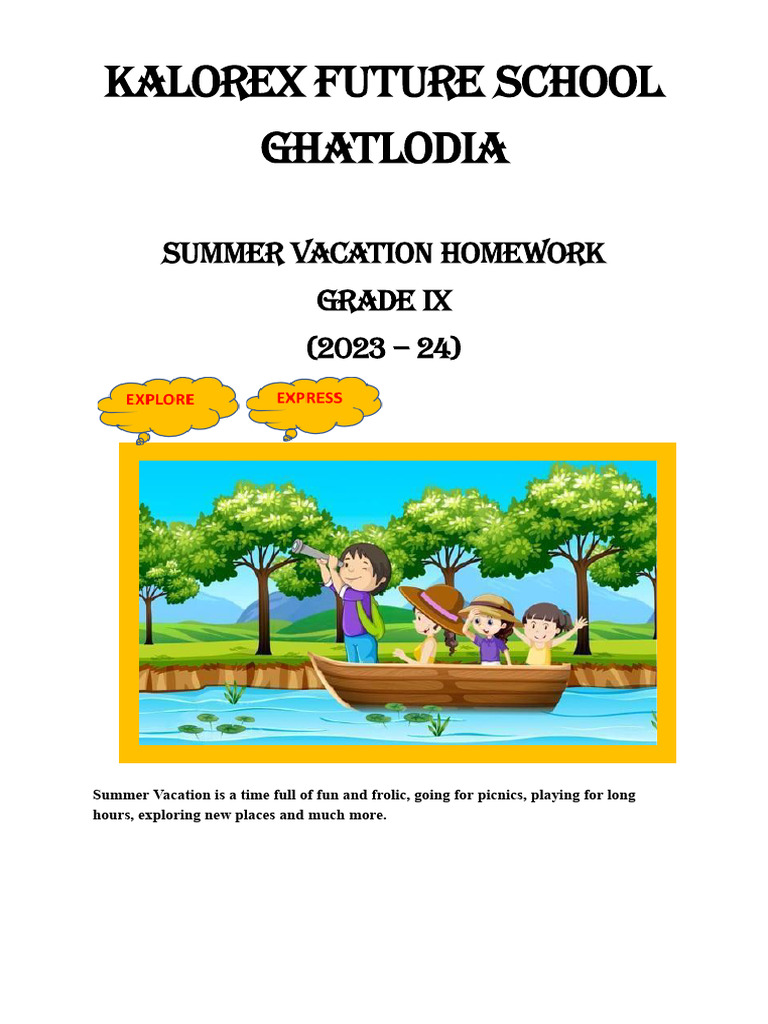 Summer Homework | PDF