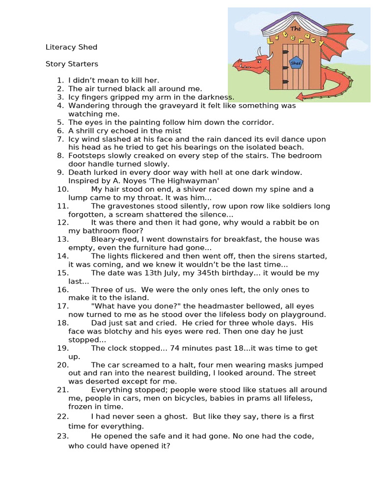 literacy_shed_story_starters (1) | PDF
