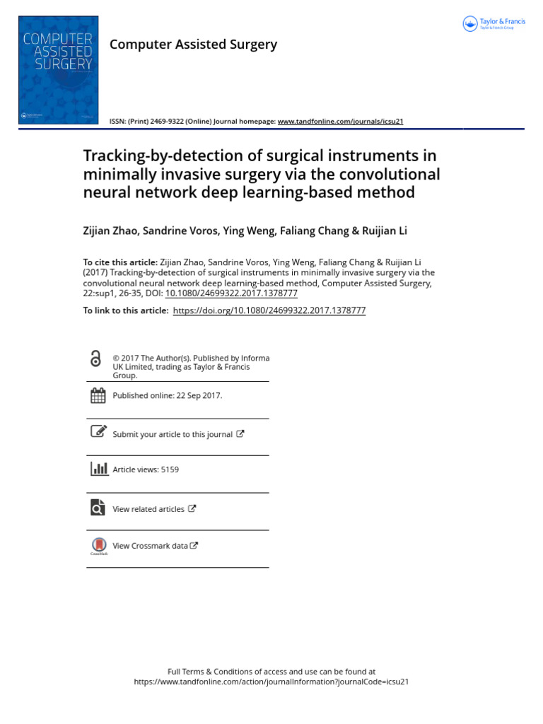 Tracking-By-Detection of Surgical Instruments in Minimally Invasive ... Tracking-By-Detection of Surgical Instruments in Minimally Invasive ...