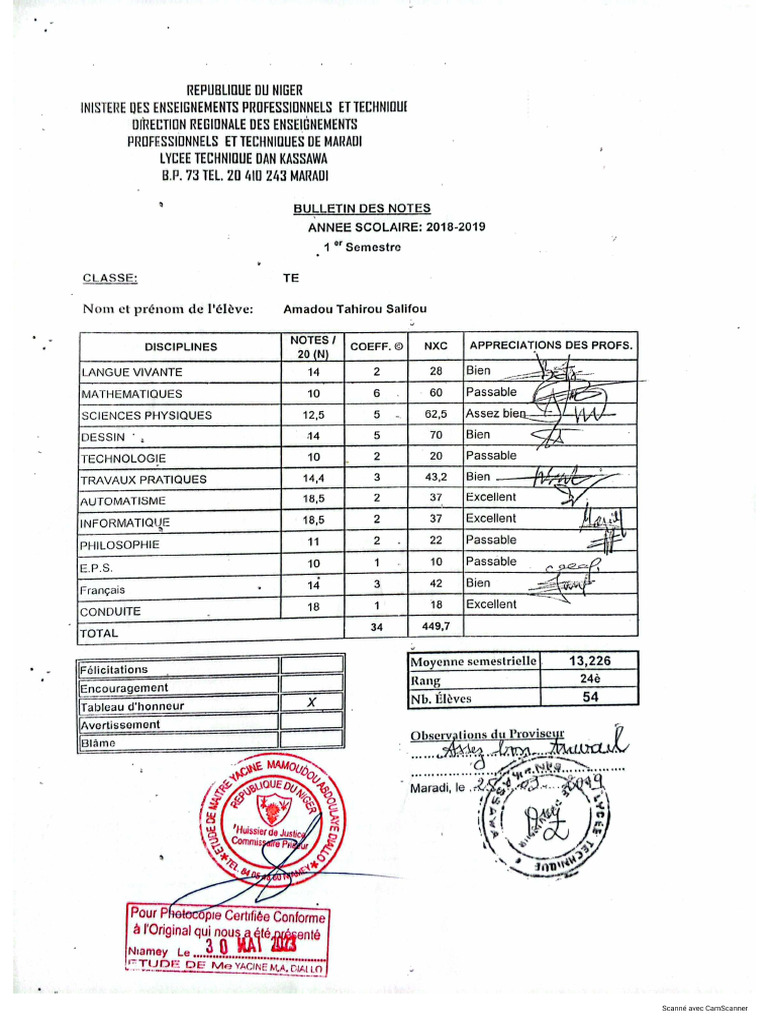 Bulletins Bac Salifou | PDF