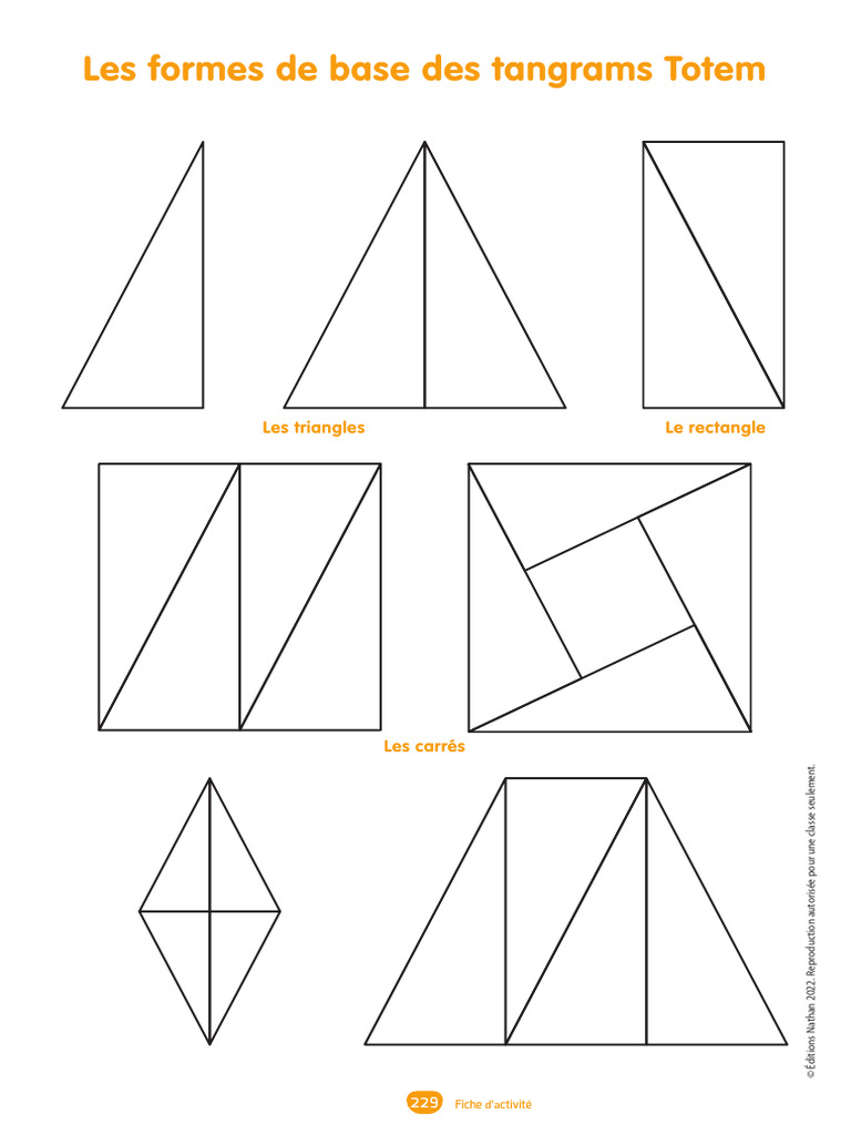 Les Formes de Base Des Tangrams Totem: Les Triangles Le Rectangle | PDF