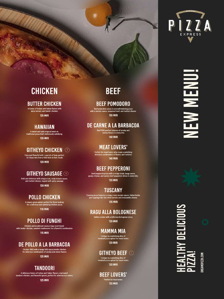 Dreams Pizza Express Menu | PDF
