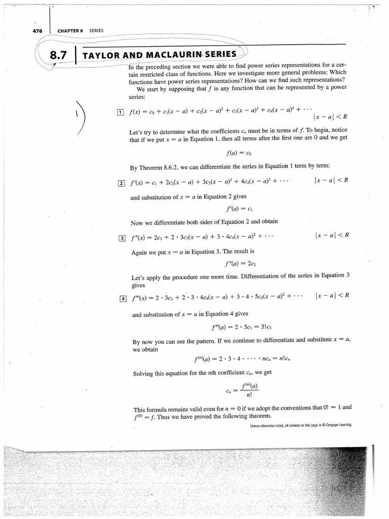 8.7 Taylor and Maclaurin Series | PDF
