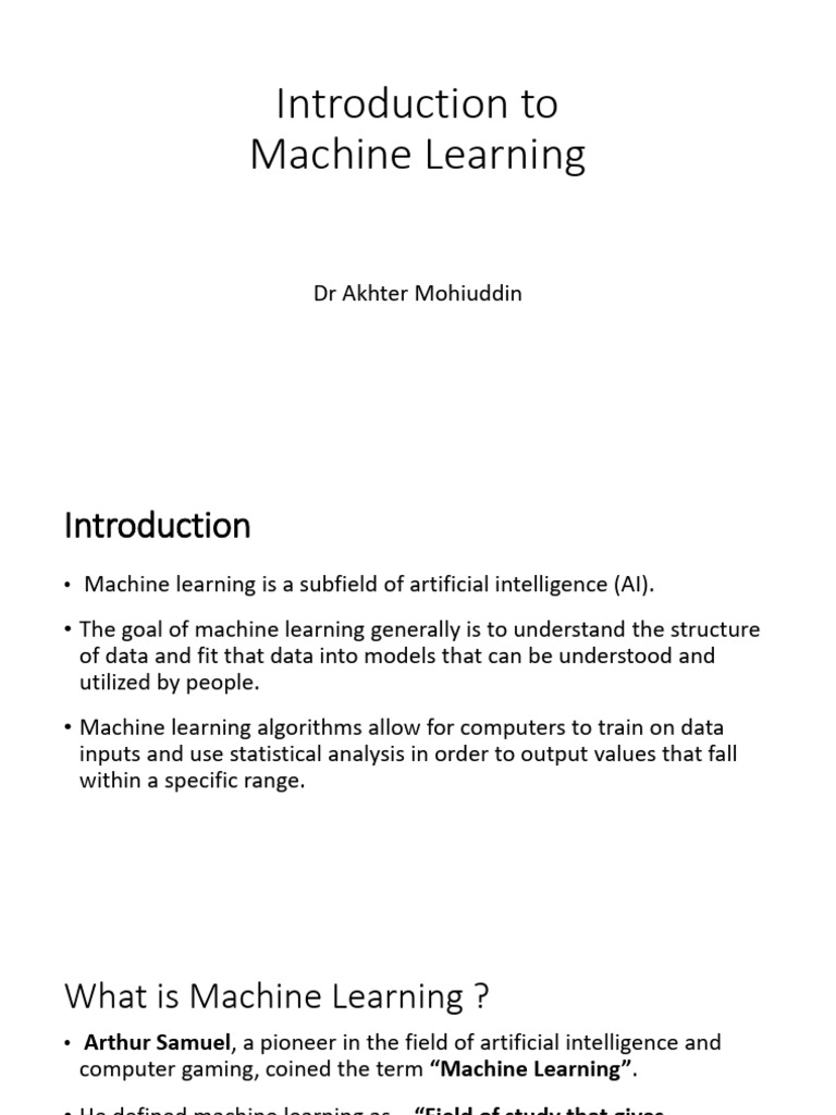 ML Intro | PDF