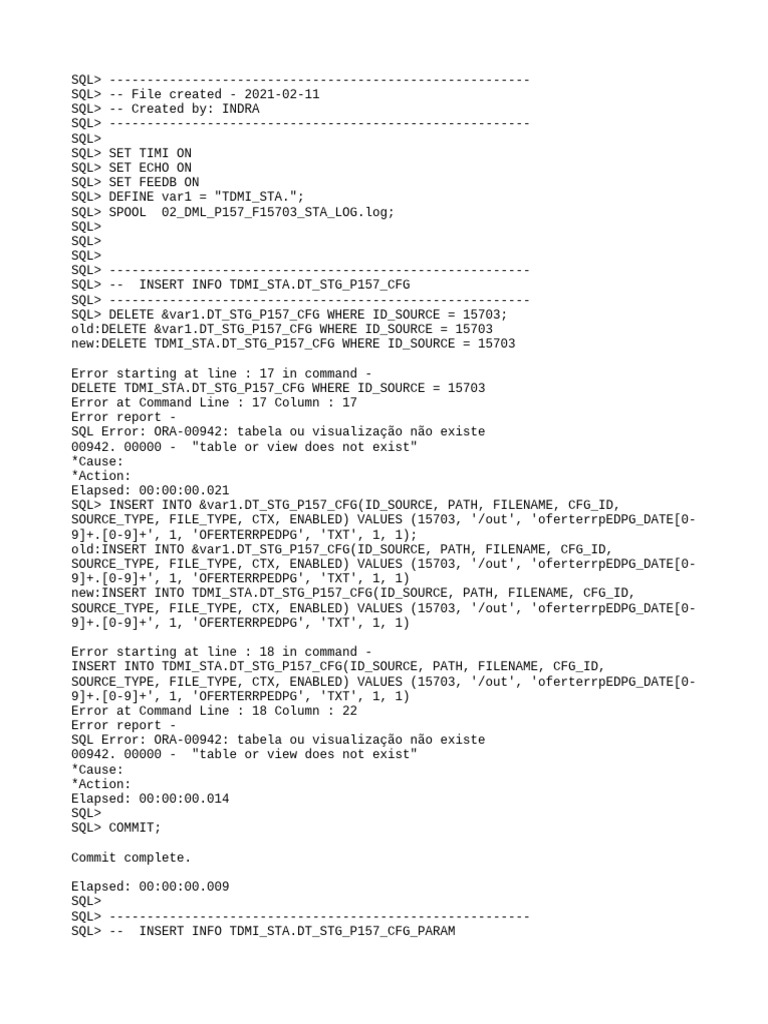 02 DML P157 F15703 STA Log | PDF