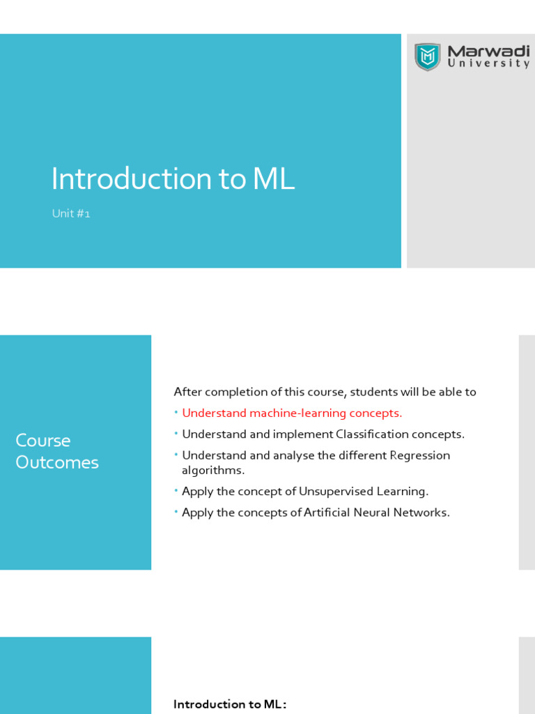 ML MU Unit 1 Introduction to ML | PDF