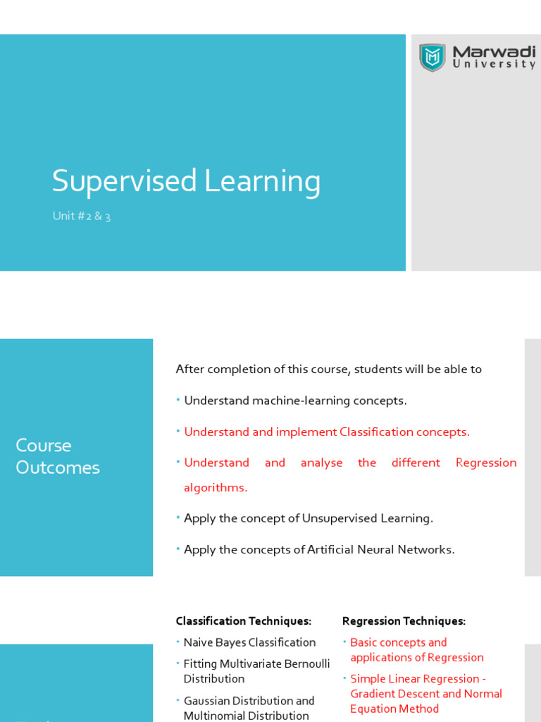 ML MU Unit 3 - Regression Techniques | PDF