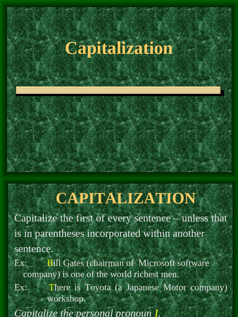 Capitalization | PDF