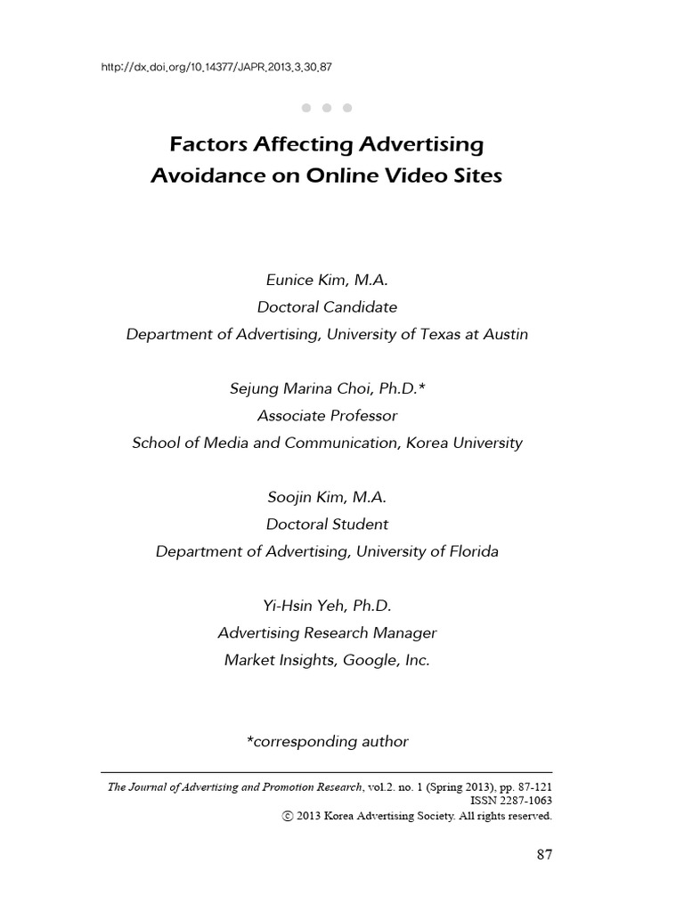 Factors Affecting Advertising Avoidance | PDF | Linear Regression ...