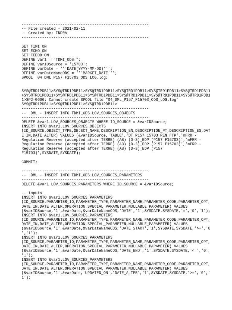 04 DML P157 F15703 ODS Log | PDF