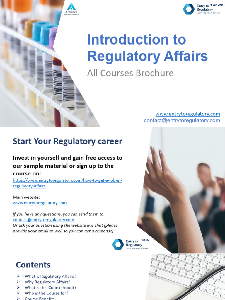 Course Brochure - Introduction To Regulatory Affairs | PDF
