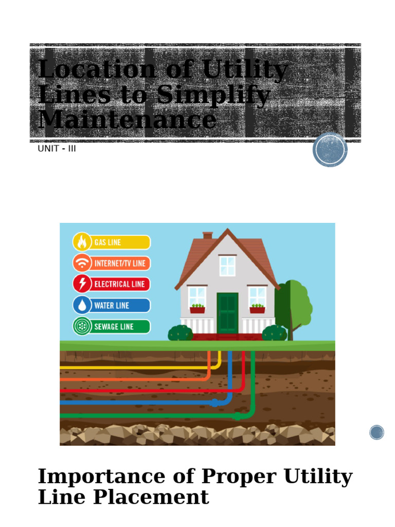 Location of Utility Lines to Simplify Maintenance | PDF