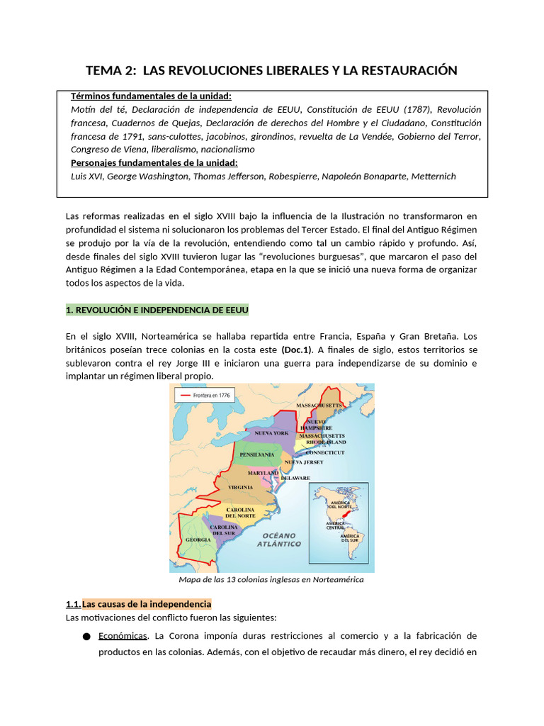 Tema 2_ Las Revoluciones Liberales y La Restauración | PDF