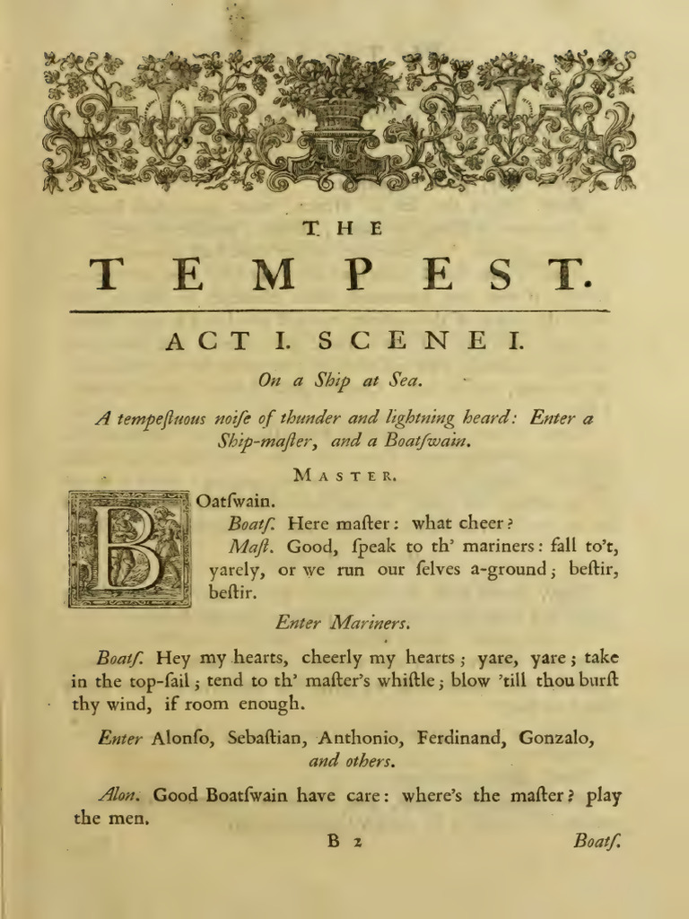 The Tempest Act I Scene I Summary | PDF | Art | Poetry
