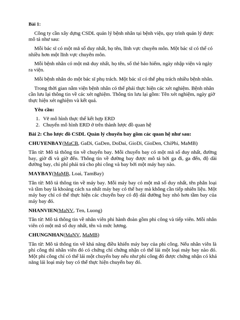 Kiem Tra ER, SQL 2 | PDF