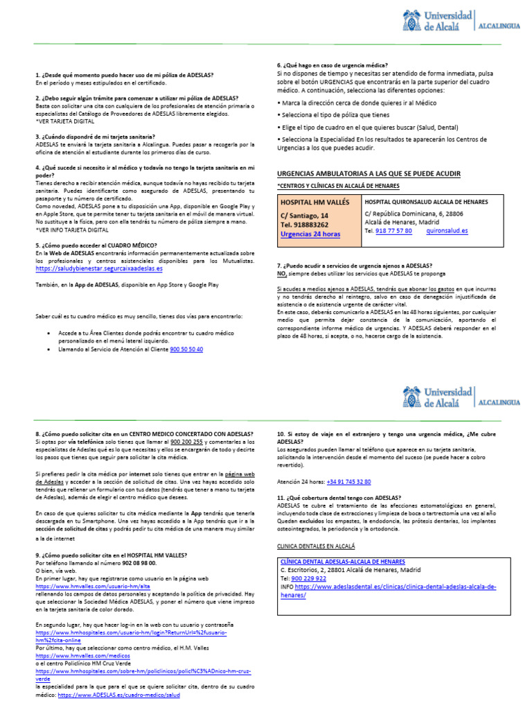 Adeslas Informacion General | PDF