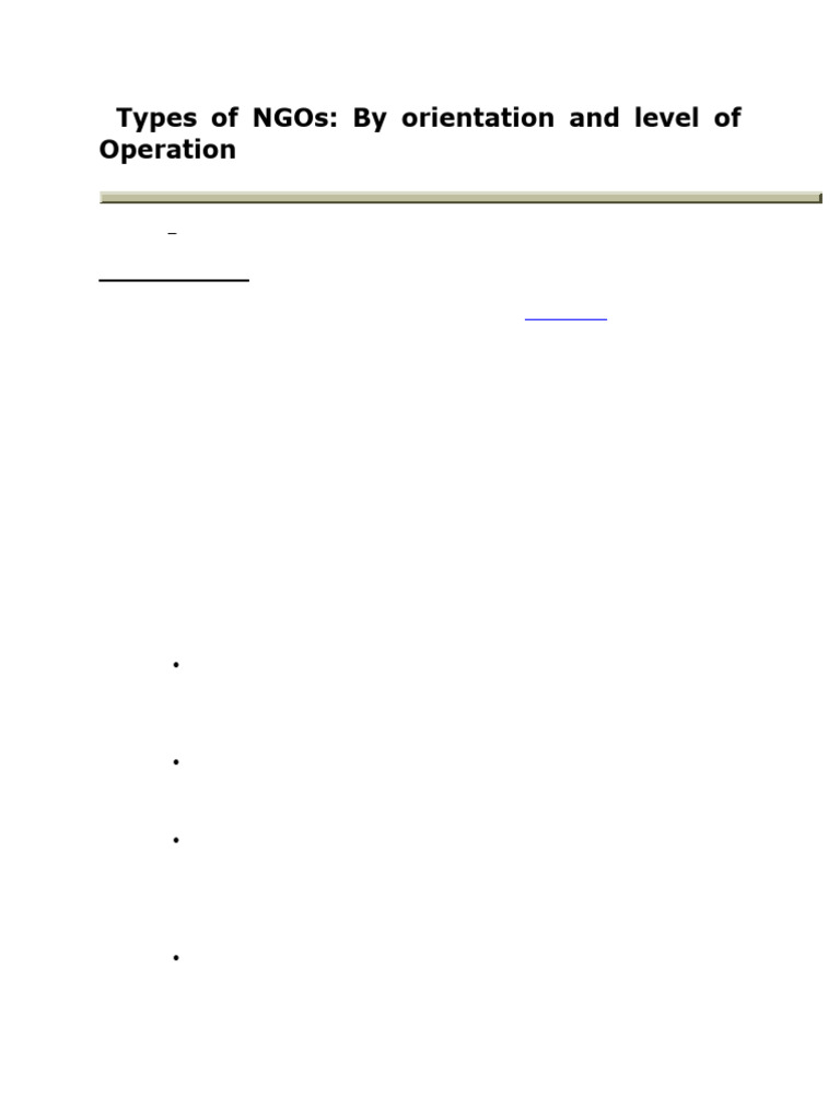 Types of NGOs | PDF