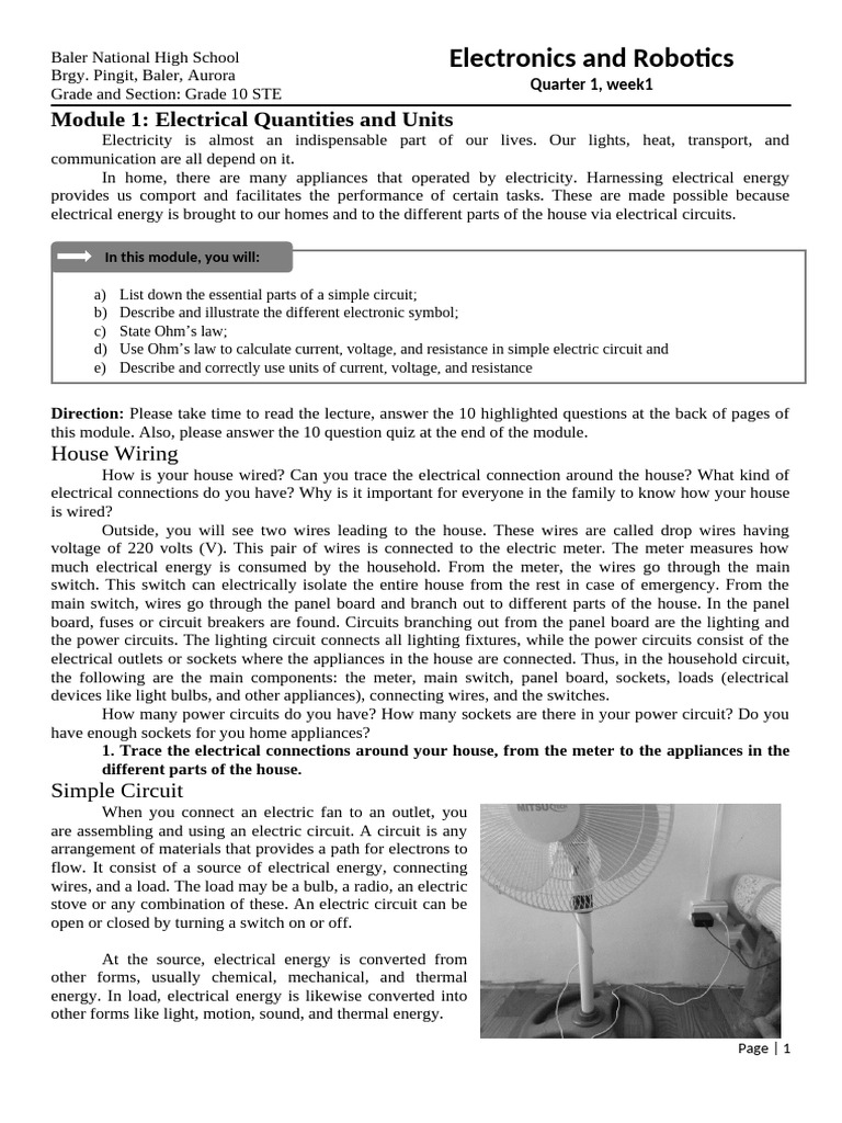 STE Advance Electonics Week 1 | PDF