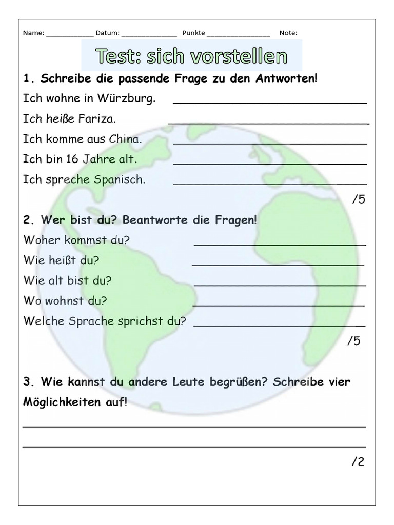 Test Sich Vorstellen | PDF