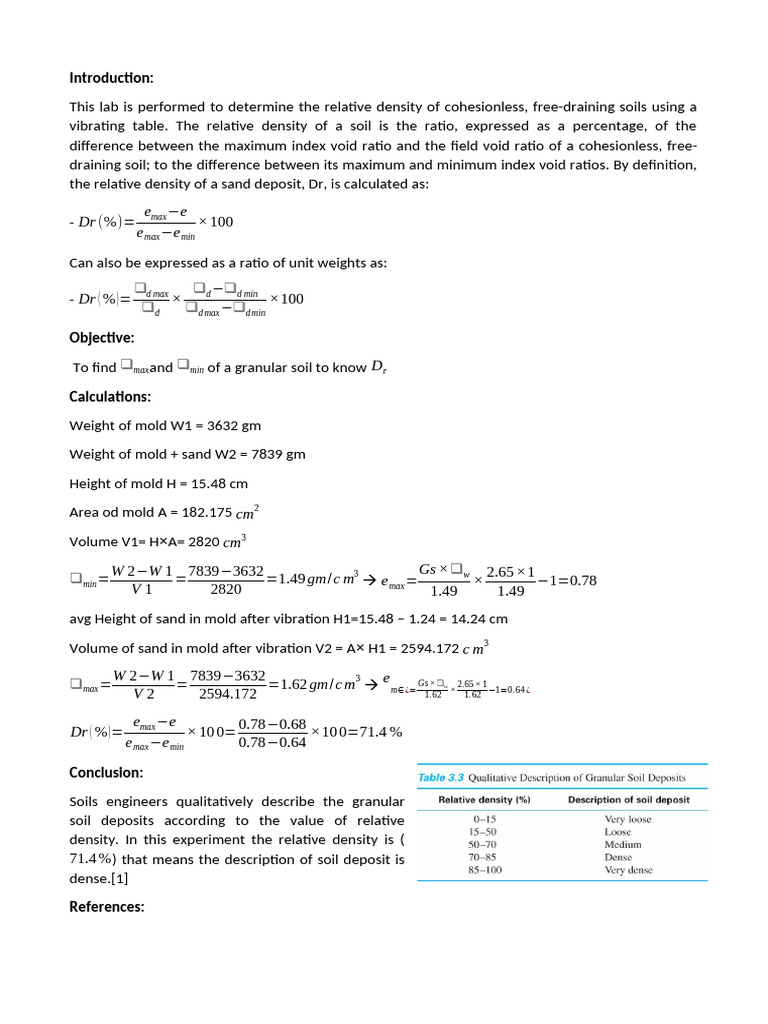 Relative Density Test | PDF