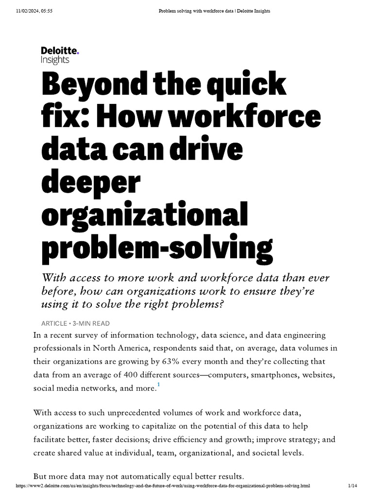Deloitte Problem Solving With Workforce Data 1707828925 | PDF