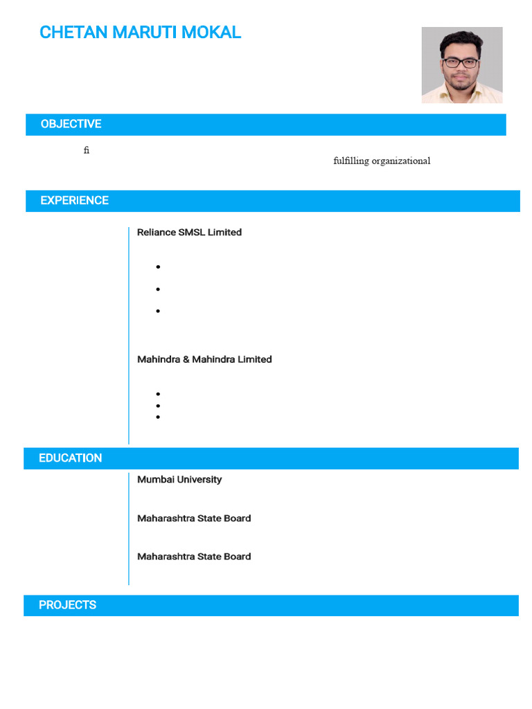 Resume Chetan Mokal | PDF