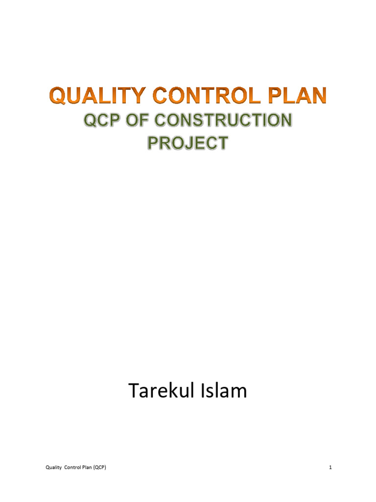 Quality_Control_Plan_QCP | PDF