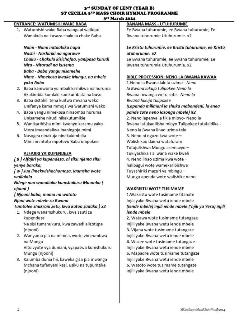 3rd Mass, 3rd March 2024 Mass Order | PDF