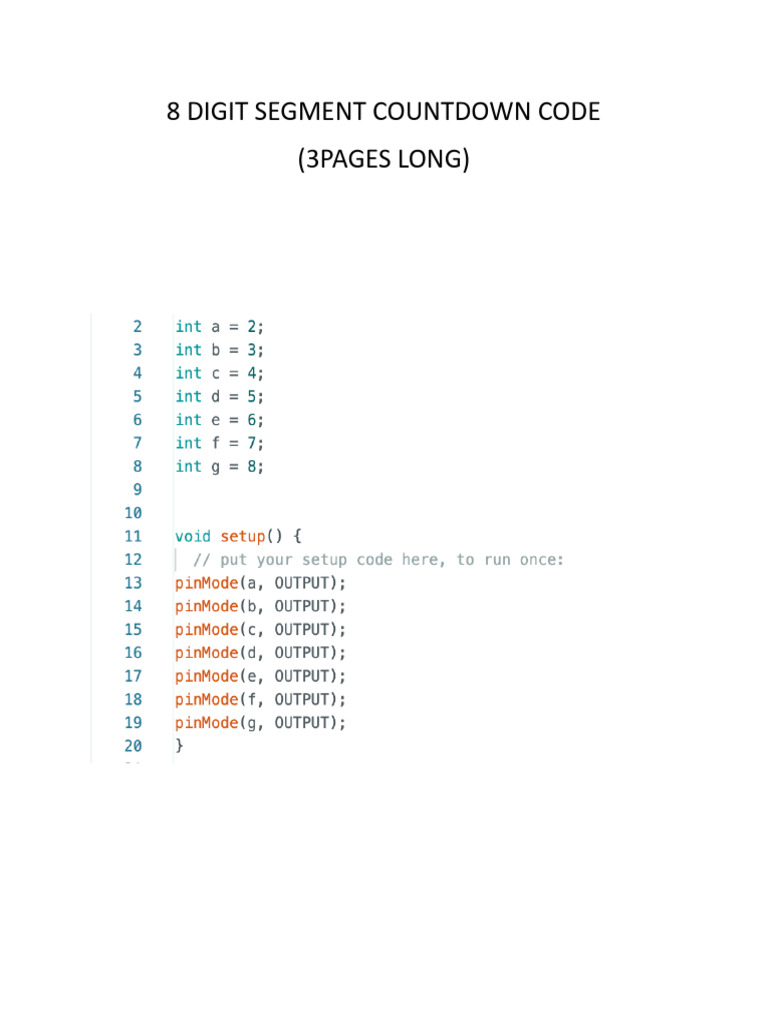 8 Digit Segment Countdown Code | PDF