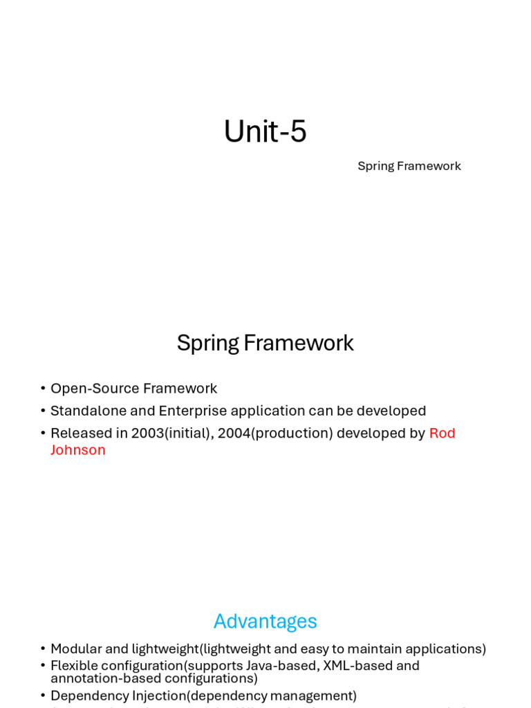 Unit 5 Spring Framework Pdf