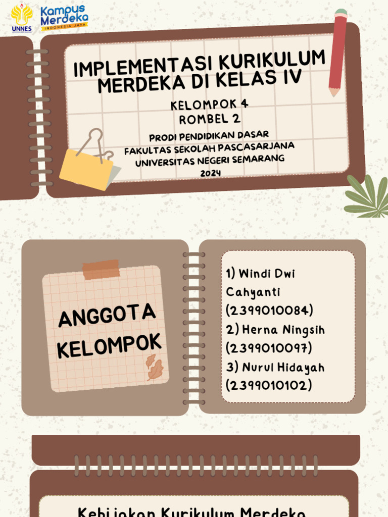 KELOMPOK 4 - ROMBEL 2 - ANKUR - Implementasi Kurikulum Merdeka Di Kelas IV | PDF