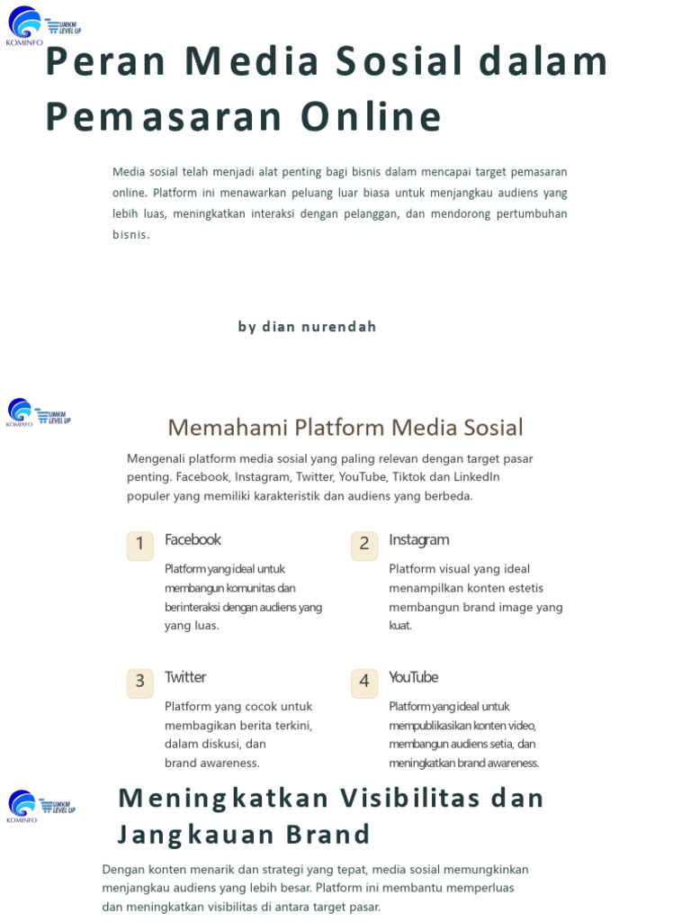Peran Media Sosial dalam Pemasaran Online | PDF