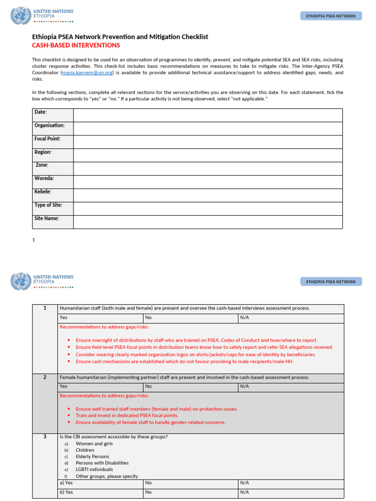Psea - Cash-Based Interventions | PDF
