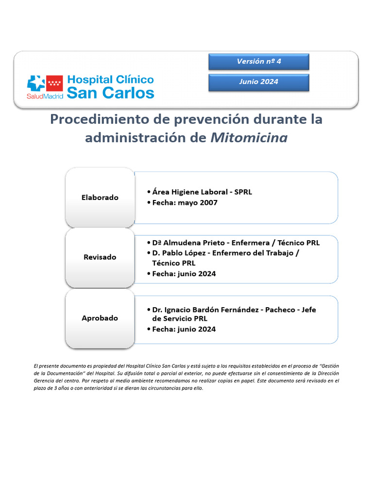 PROCEDIMIENTO Mitomicina. | PDF