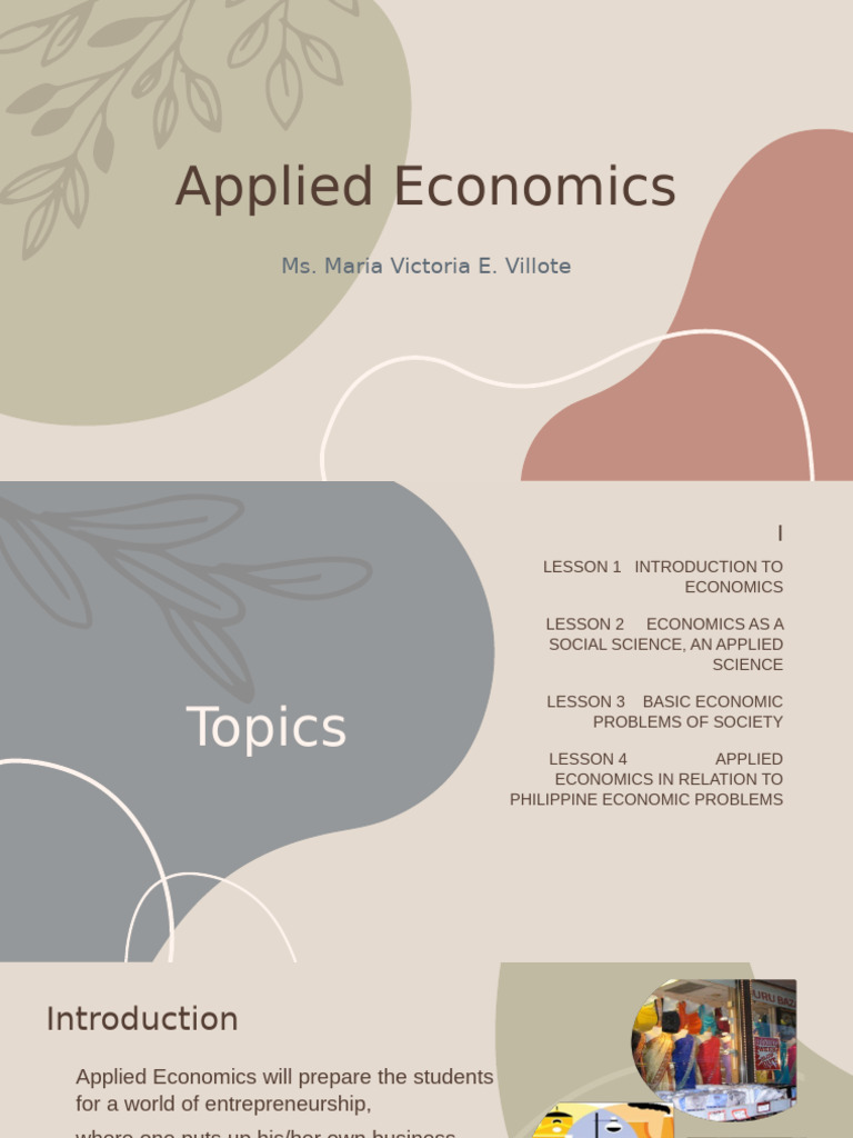 Applied Economics 1 | PDF