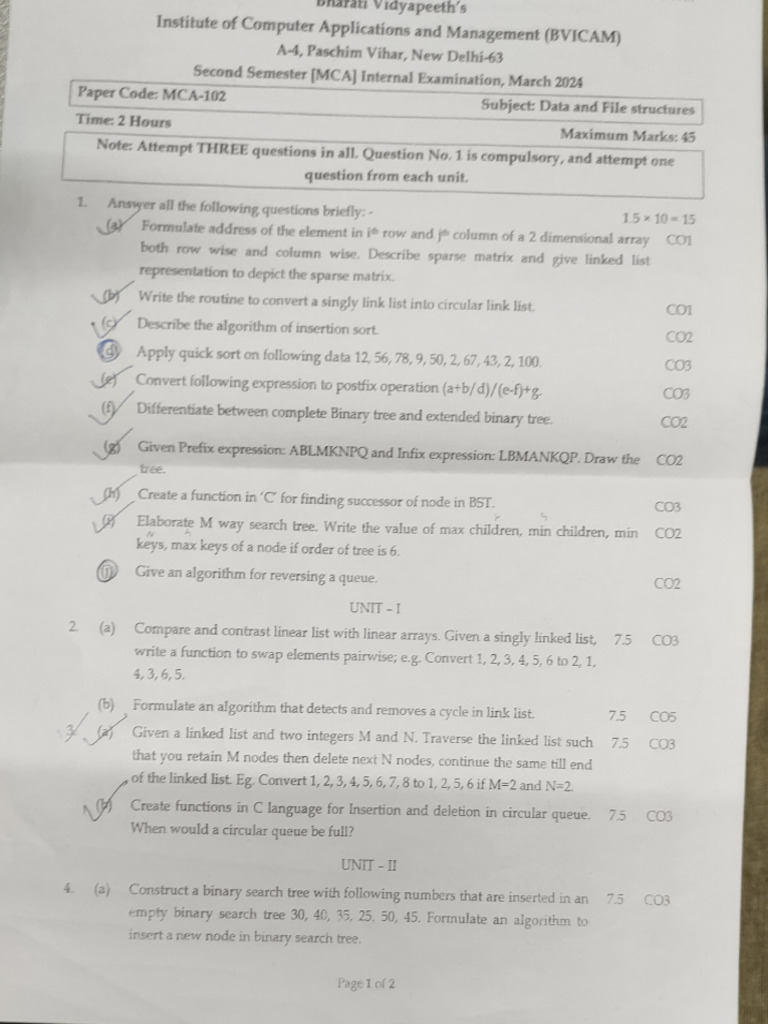 Internal Papers - Semester 2 | PDF