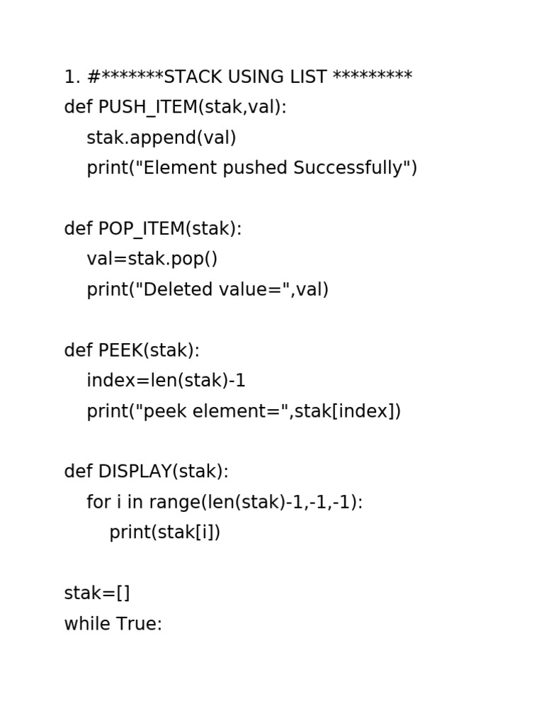 Stack Programs | PDF