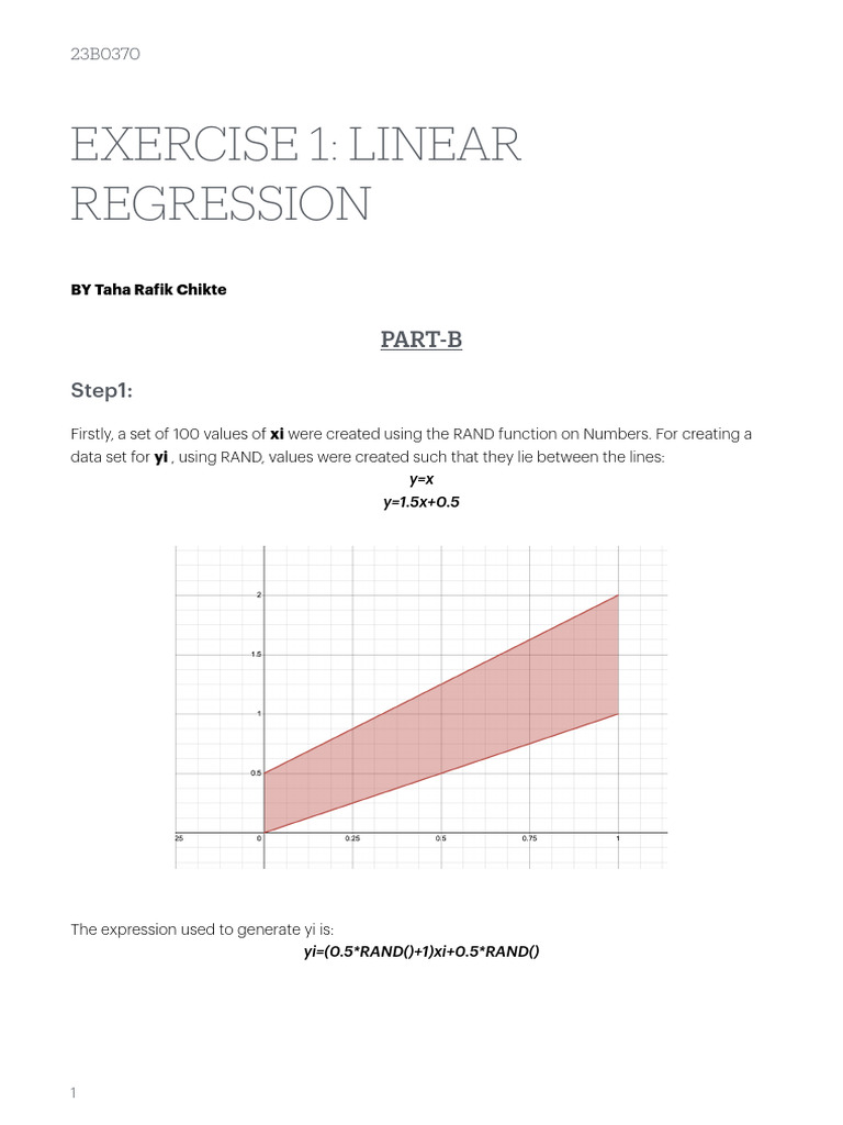 Exercise 1: Linear Regression: Part-B | PDF