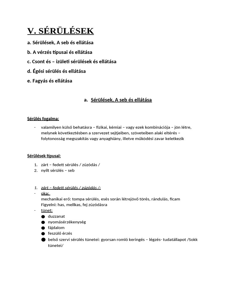 V. Sérülések | PDF
