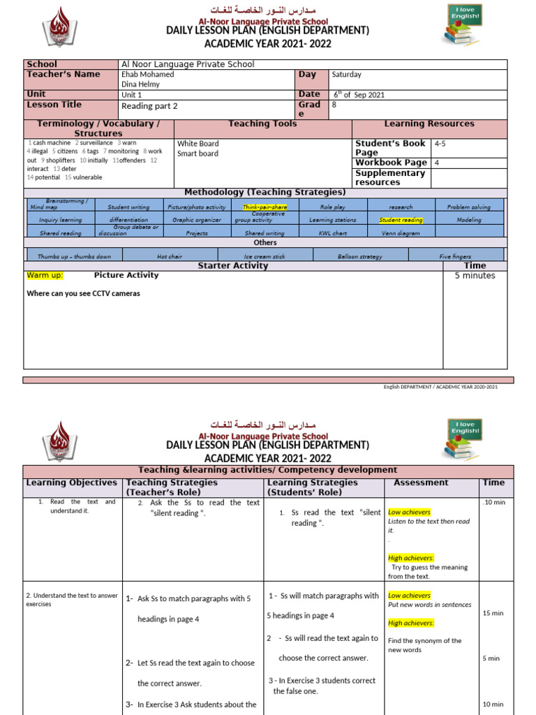 Grade 8 Lesson Plan 2 | PDF